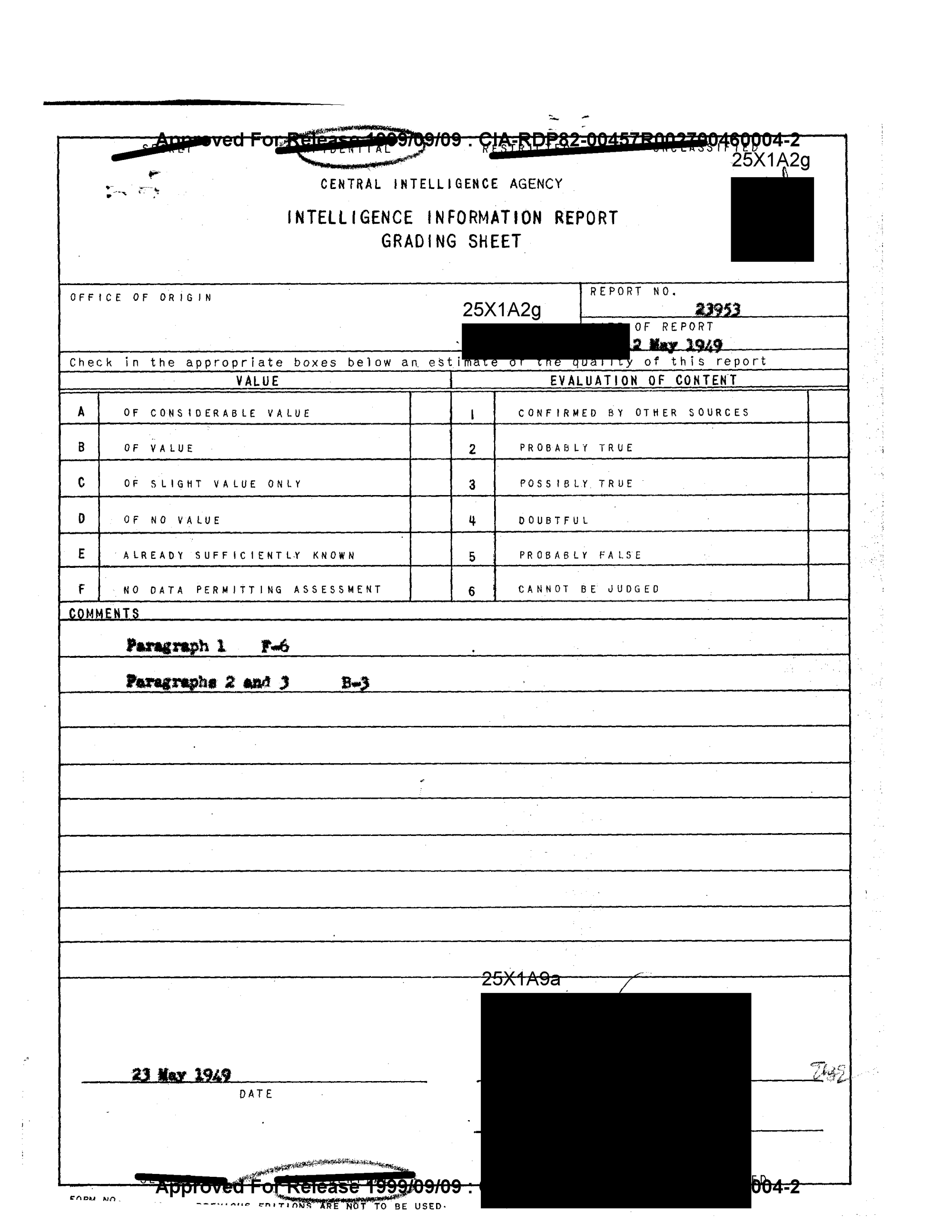 Intelligence Information Report Grading Sheet Documentcloud
