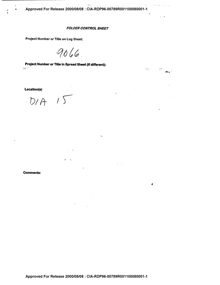 Folder Control Sheet Documentcloud