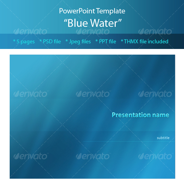 Blue Water Powerpoint Template | Presentation Templates