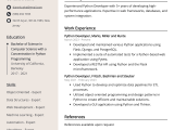 Python Developer Cv Examples Template 20 Tips