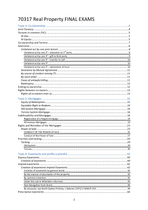 Real Property Law Exam Notes Studentvip