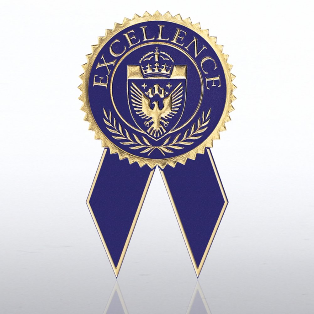 Certificate Seal With Ribbon Excellence Blue Gold Baudville