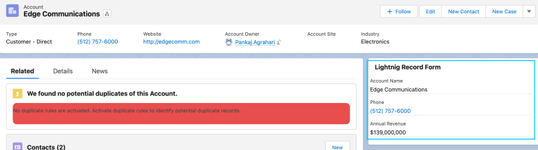 Using Lightning Record Form Component Salesforceblue