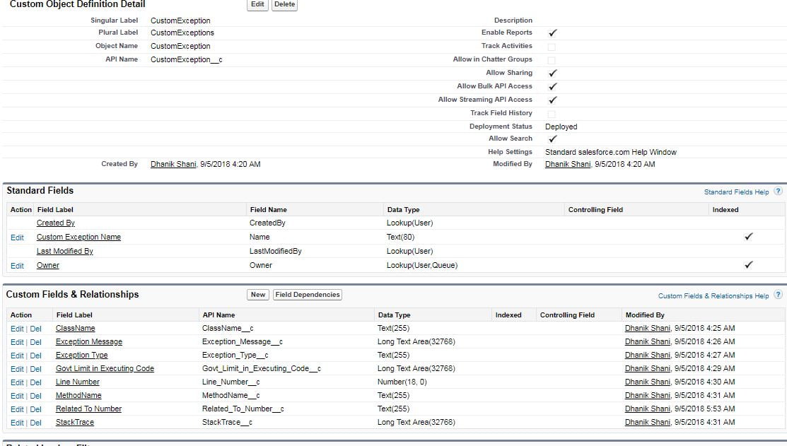 Exception Logging In Custom Object Salesforce Apex Salesforcecodex