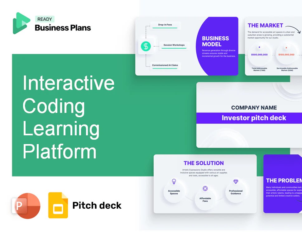 Interactive Coding Learning Platform Pitch Deck Readybizplans
