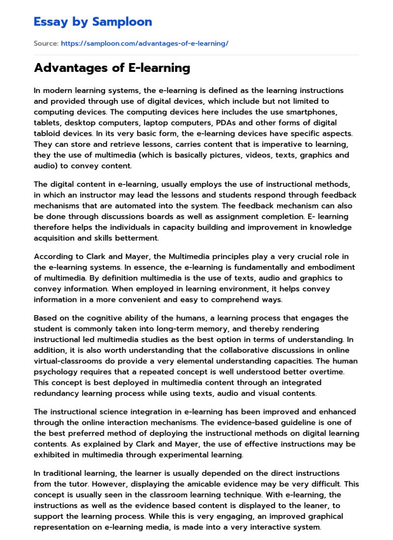 E Learning Essay Pdf - Gradient Arts - Stunning Full HD Collection