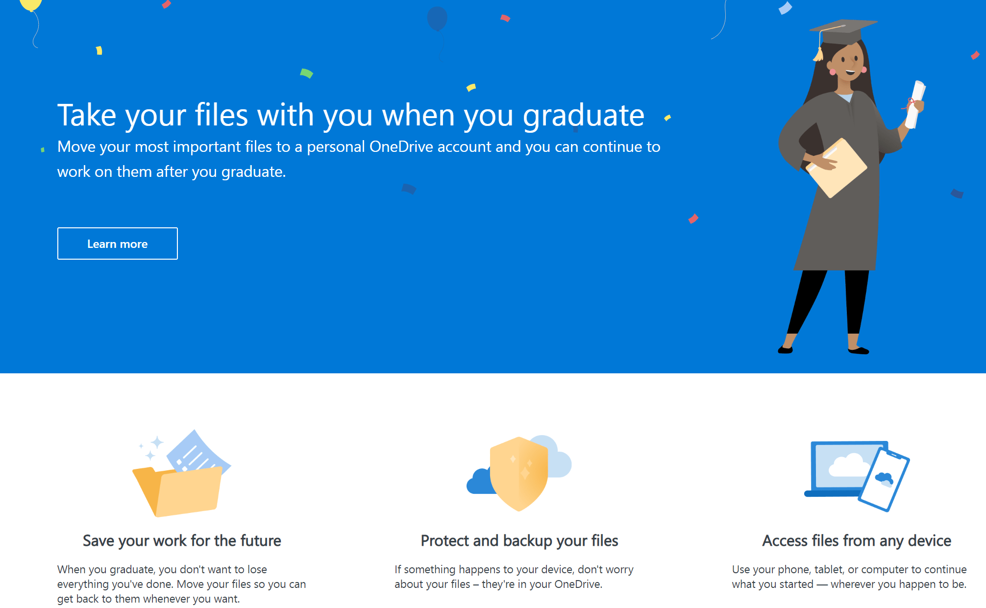 Take Your Files (& email!) With You Using OneDrive Graduation ...
