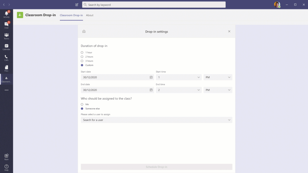 Microsoft Teams Classroom Drop-In App Template: Allowing Virtual ...