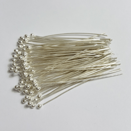 21g 50mm Argentium S/Silver Ball Pins - Sands Of Time Designs