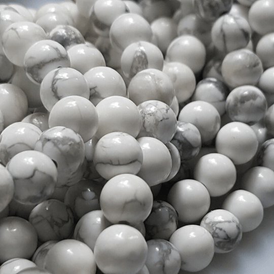 Natural Howlite Round Beads, 15.1" Strand - Sands Of Time Designs