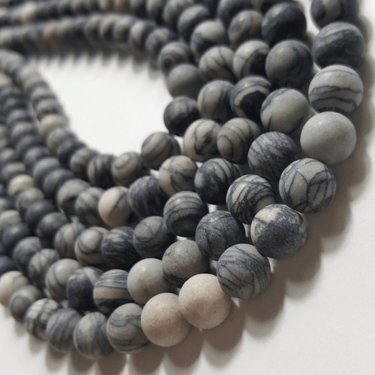 Spider Web Jasper 8mm Matte Beads - Sands Of Time Designs