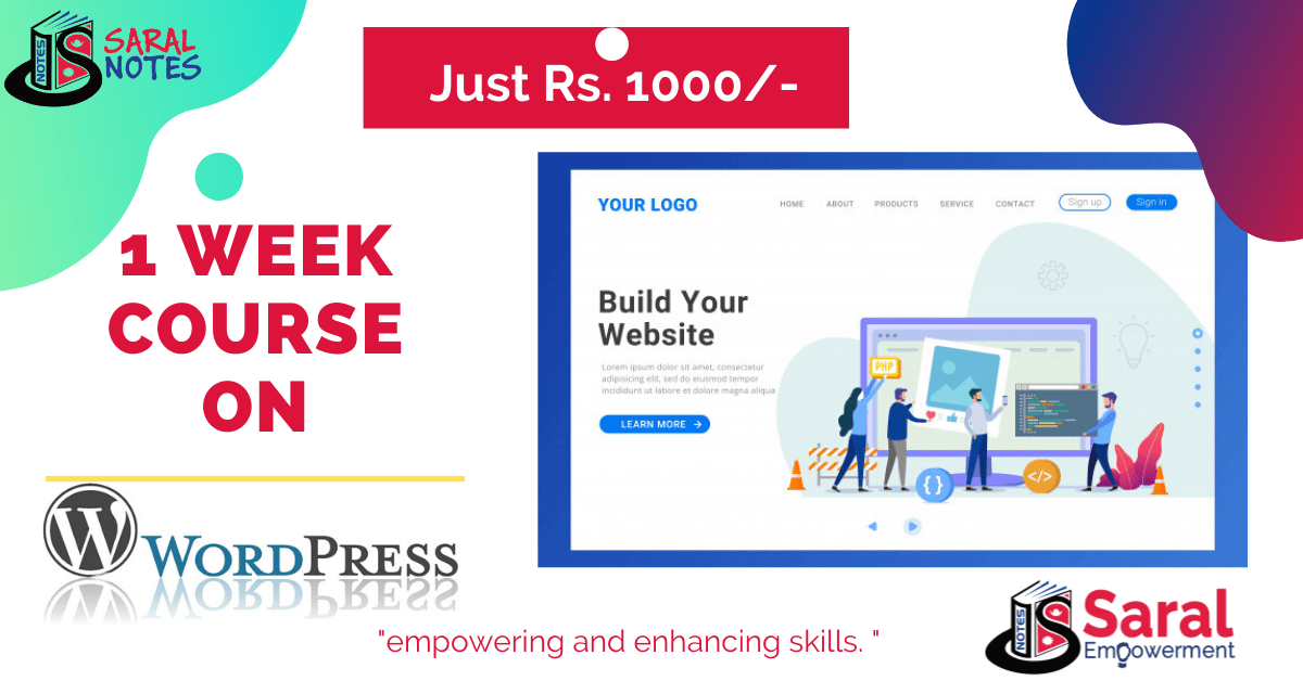 1 Week Course on WordPress. – Saral Notes