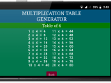 Multiplication Table Generator Android Application A Reference