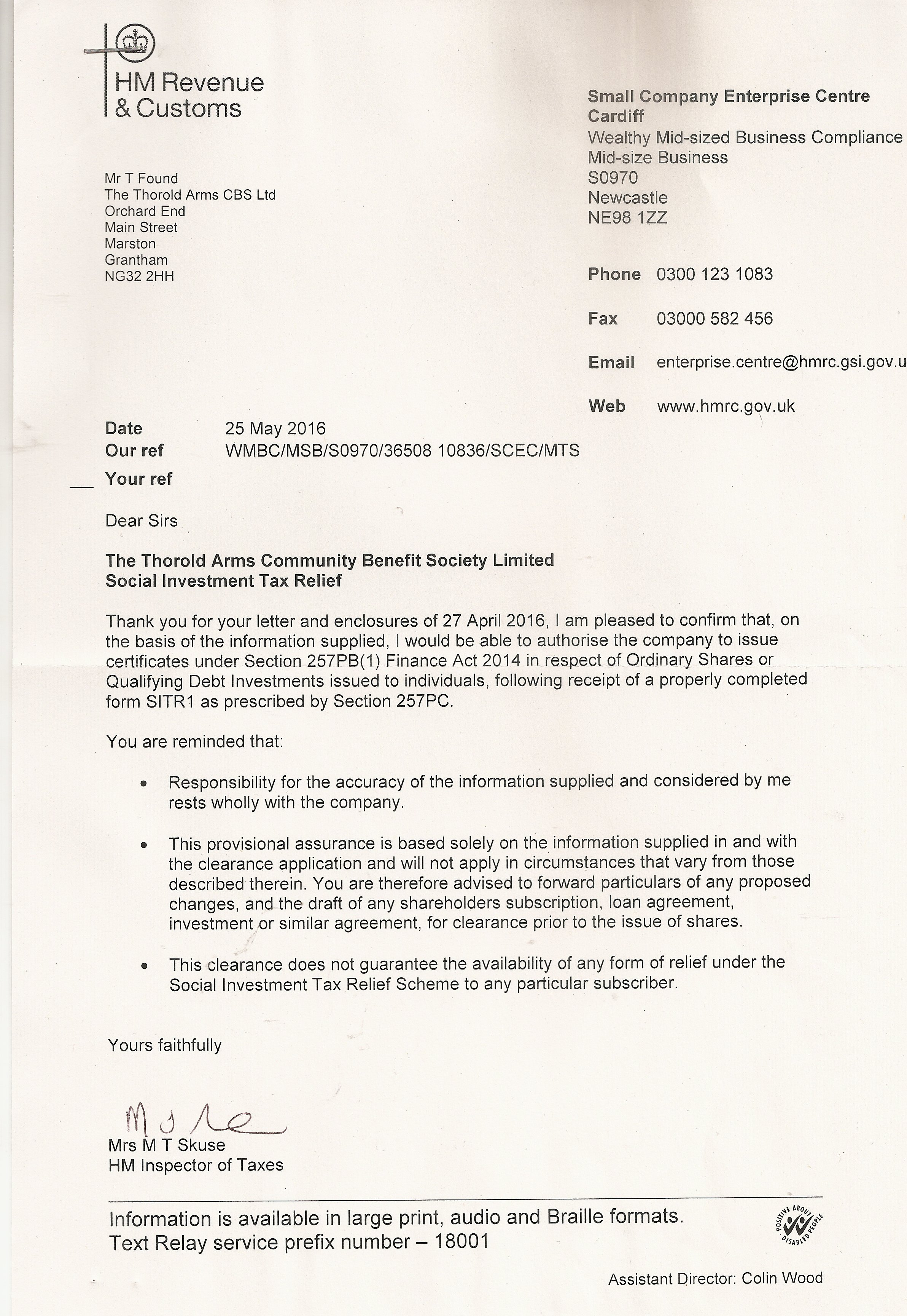 HMRC Give Tax Relief Pre approval Save The Thorold Arms hmrc-give-tax-relief-pre-approval-save-the-thorold-arms