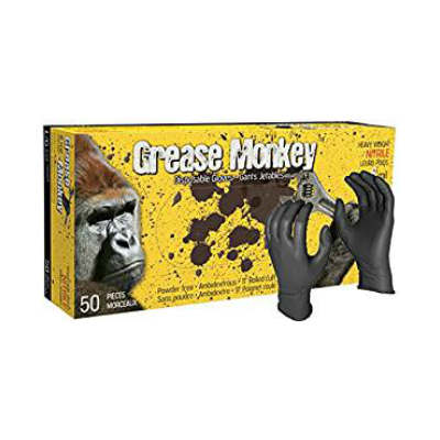 Watson Grease Monkey 5555PFM Medium Black Nitrile Powder Free Disposable Glove 8 Mil 50/Box | SB ...