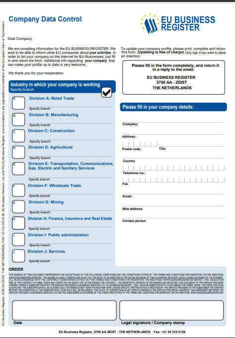 EU-Business-List 2021/2022 Scam · Scammer News
