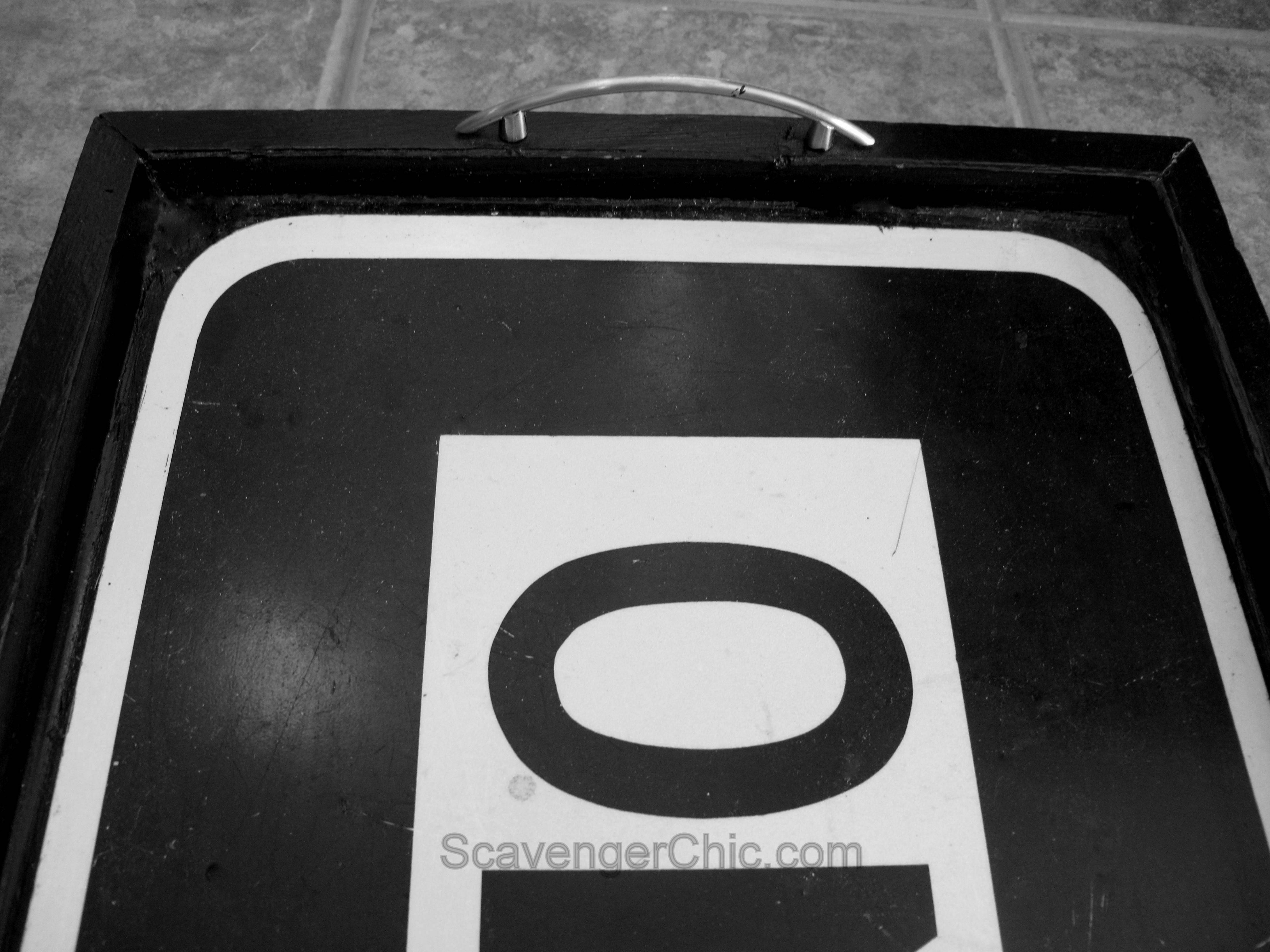 Upcycled One Way Sign Tray diy - Scavenger Chic