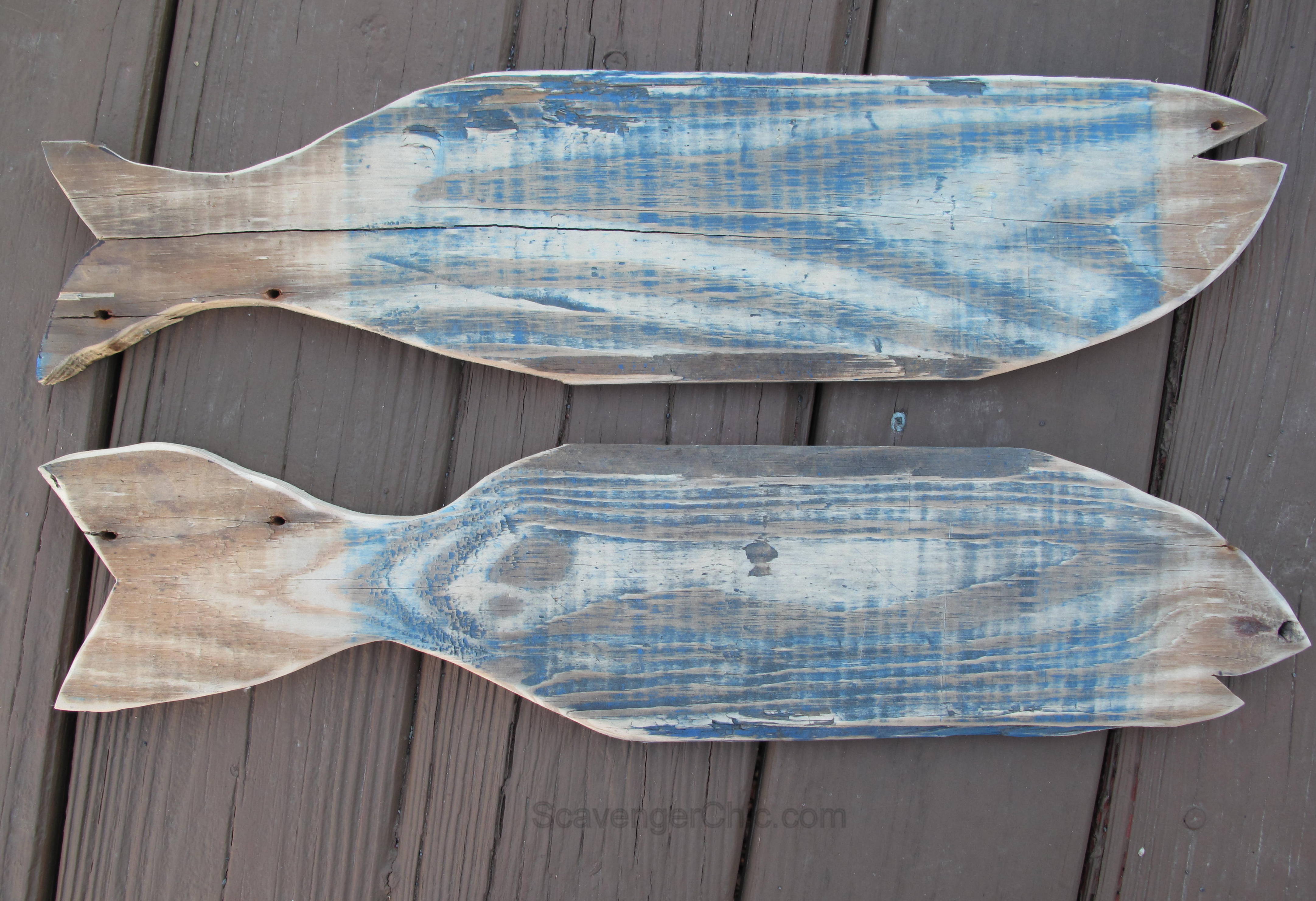 Pallet Wood Fish Wall decor diy - Scavenger Chic