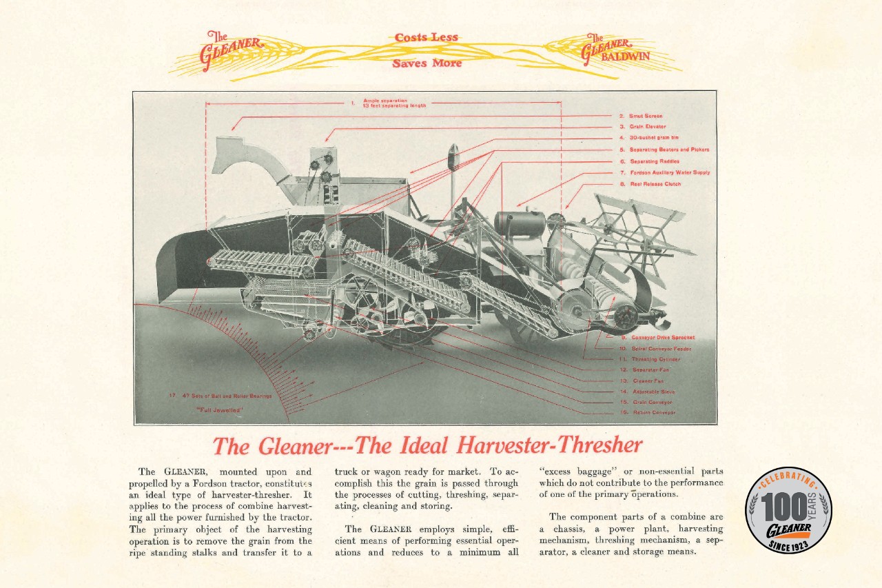 Vintage Gleaner Centennial Poster - "The Gleaner - The Ideal Harvester ...