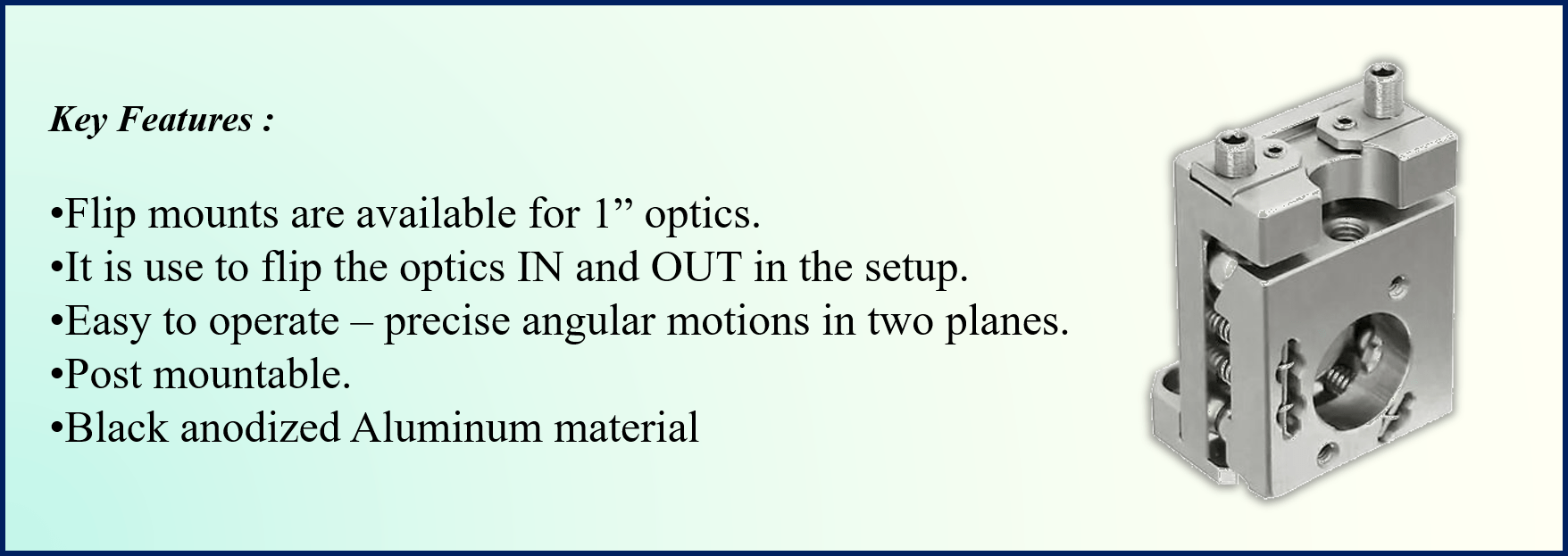 Kinematic flip mounts - Sci.Eng.Tech Solutions