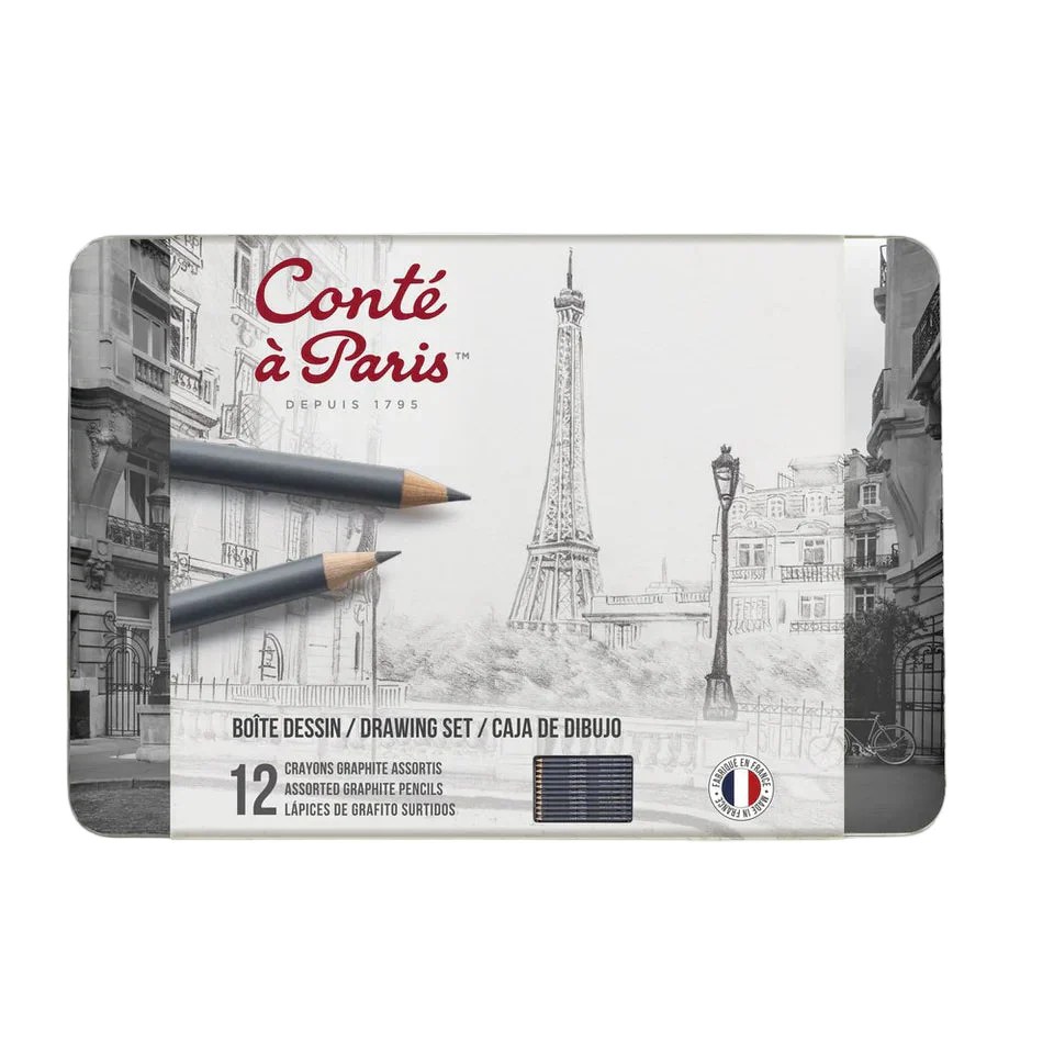 Conte A Paris Assorted Graphite Pencil Drawing Set Of 12 Scooboo