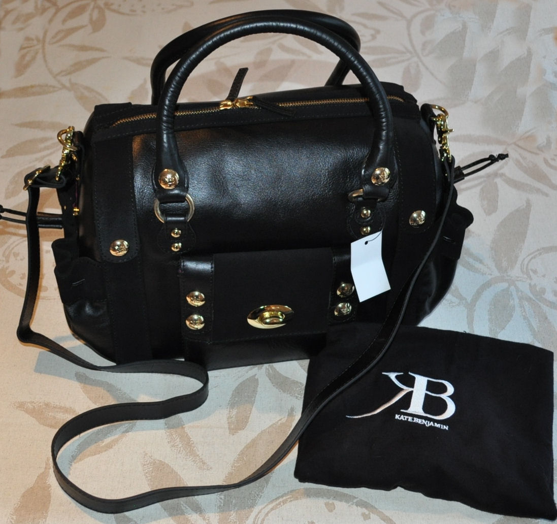 My Kate Benjamin Black Leather Studded Duffel Bag – and a 20% Discount ...