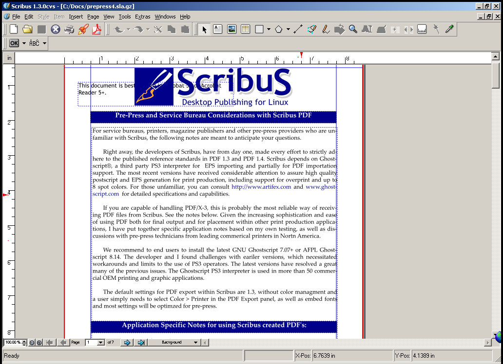 Screen Shots Of Scribus 1 3 X