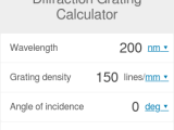 Diffraction Grating Calculator