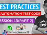 Best Practices In Test Automation Code