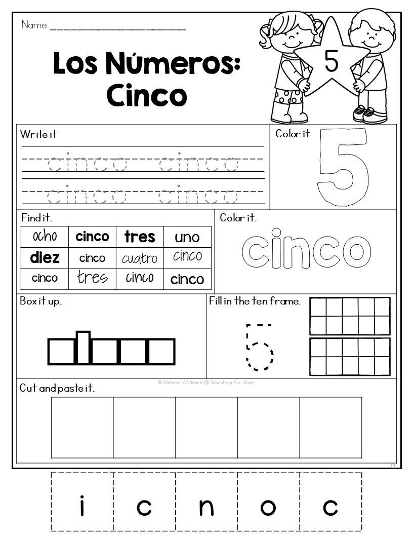 Spanish Numbers Printables & Activities - Searching For Silver