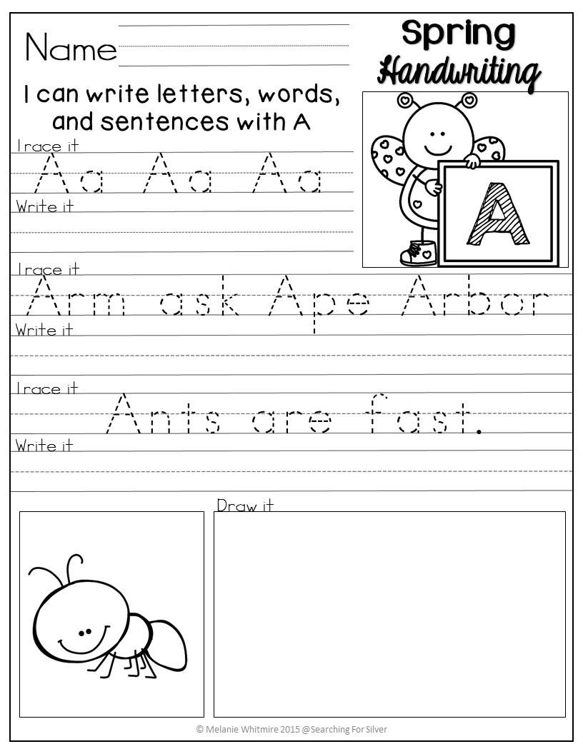 Spring Handwriting Printables - Searching For Silver