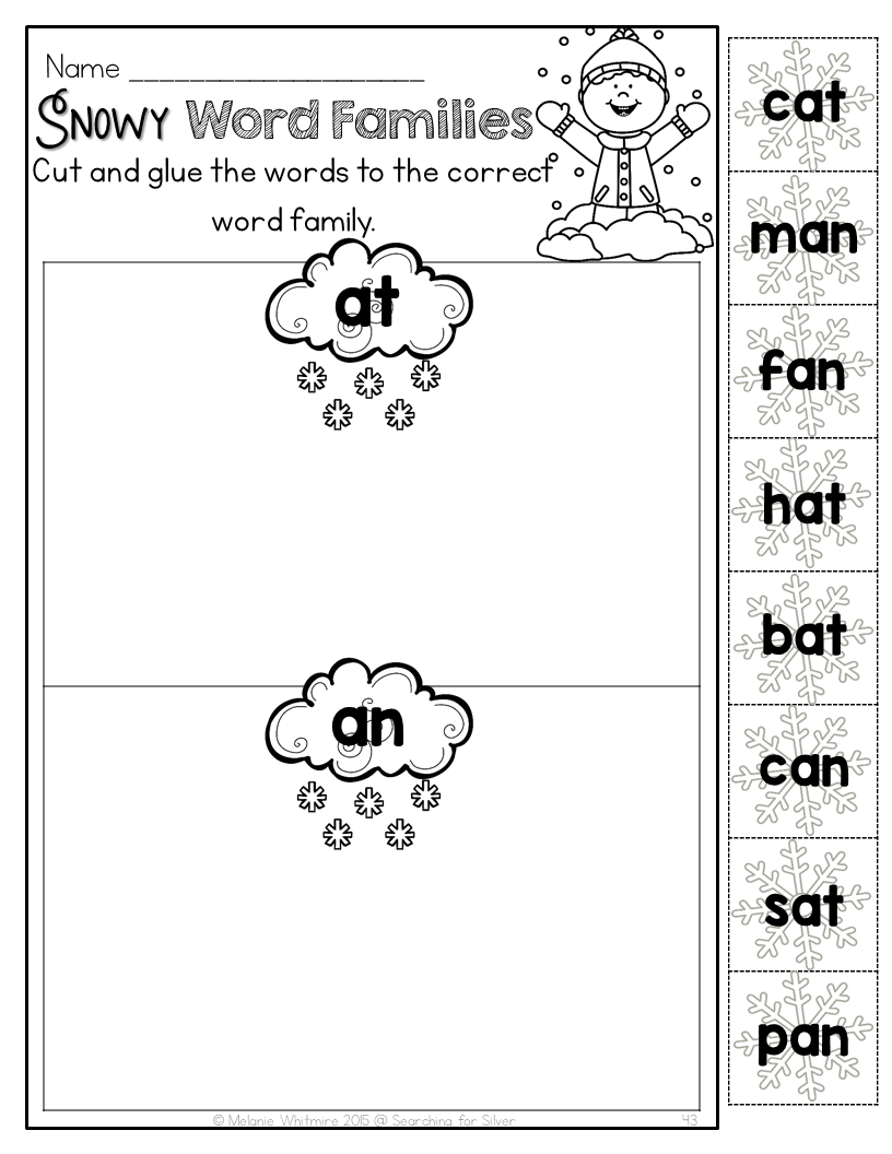 Winter Math & Literacy Printables {Kindergarten} - Searching For Silver