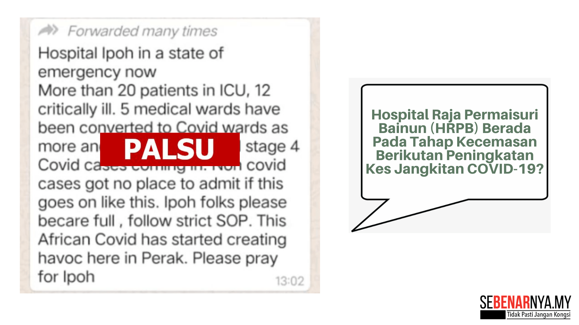 Dakwaan Bahawa Hospital Raja Permaisuri Bainun (HRPB) Berada Pada Tahap ...