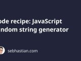 Code Recipe Javascript Random String Generator Sebhastian