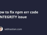 How To Fix Npm Err Code Eintegrity Issue Sebhastian