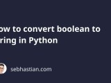 How To Convert Boolean To String In Python Sebhastian