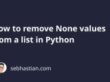 How To Remove None Values From A List In Python Sebhastian