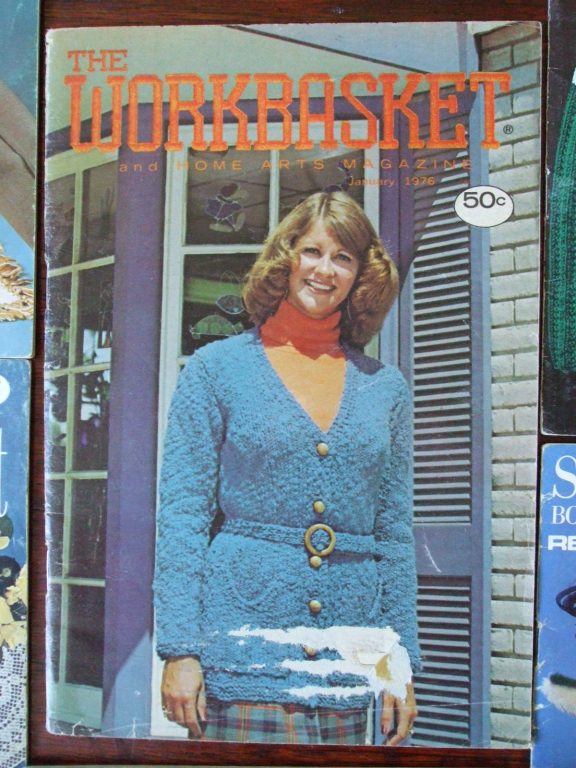 Home craft magazines vintage Workbasket Jan 1976 knit crochet patterns ...
