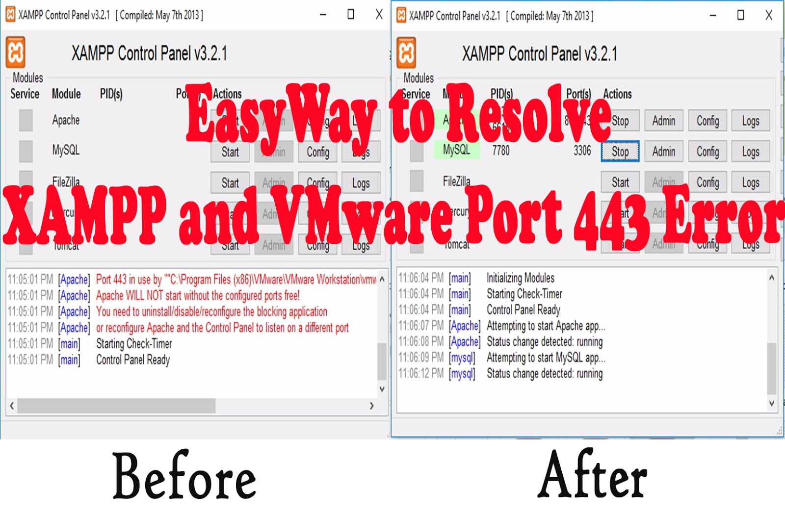 Resolve Xampp and VMware Port 443 error - Security Cipher