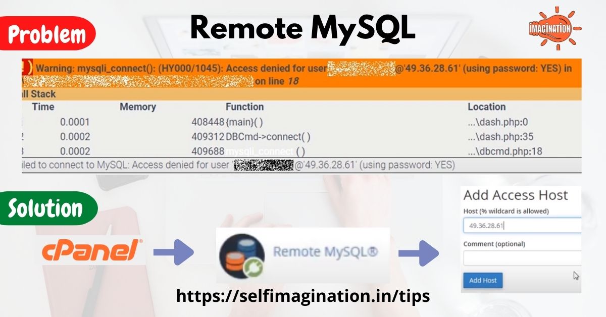 Remote MySQL (Solution for Access Denied For User)