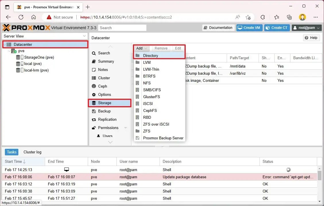 How to add storage drive on Proxmox - Server Decode