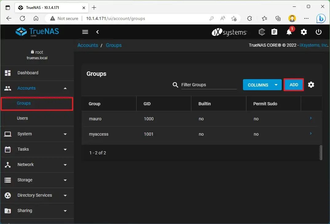 How to create new users and groups on TrueNAS - Server Decode