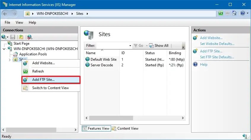 How to set up FTP server on Windows Server (2025) - Server Decode