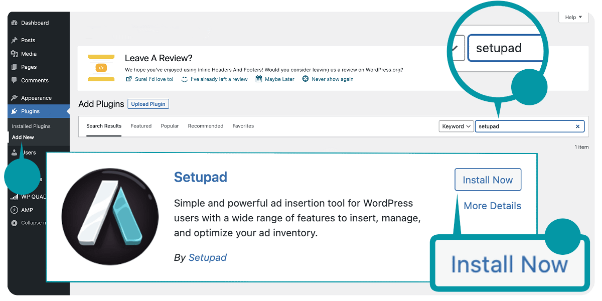 Wordpress Plugin Setupad