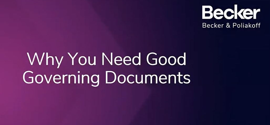 Webinar: Why You Need Good Governing Documents by Becker LawyersSFPMA