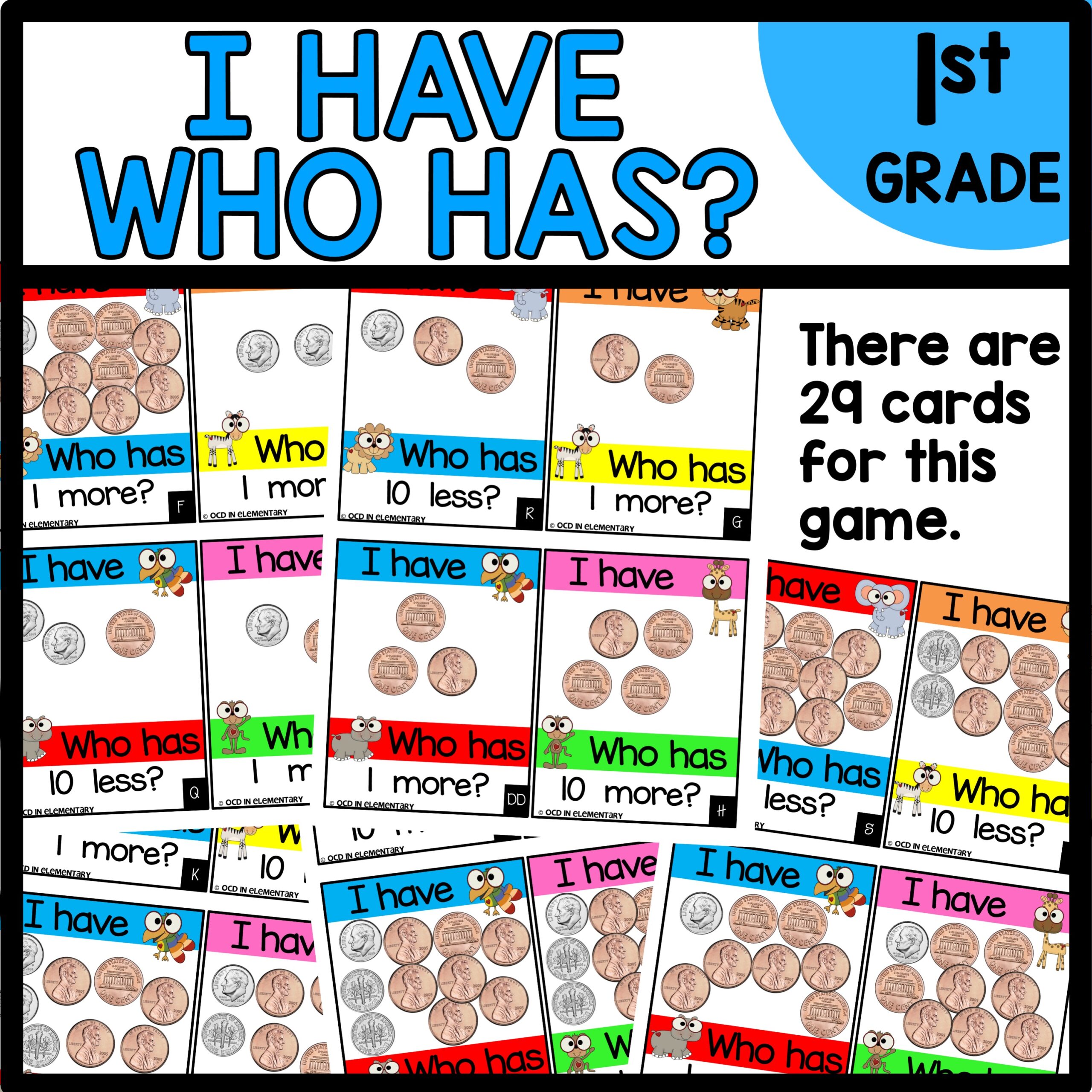 I Have Who Has Tens and Ones using Dimes and Pennies - We Are Better ...