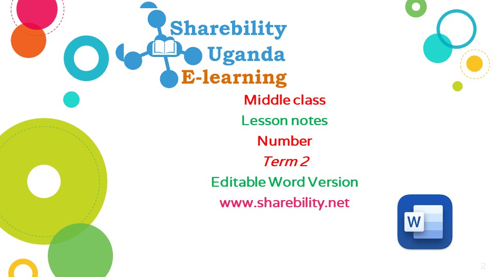 2 term 2 lesson notes for middle for number | Sharebility Uganda