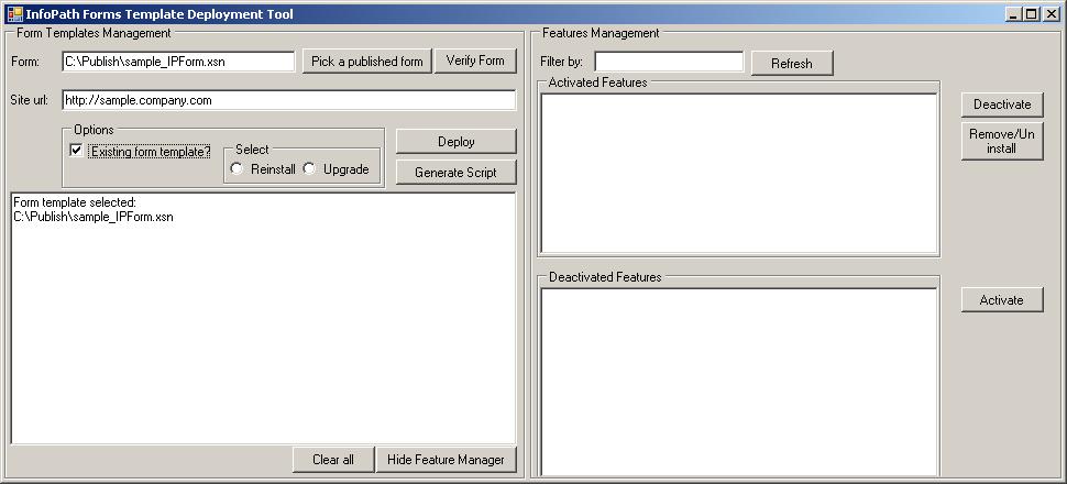 InfoPath Managed Form Templates Deployment Tool for SharePoint ...