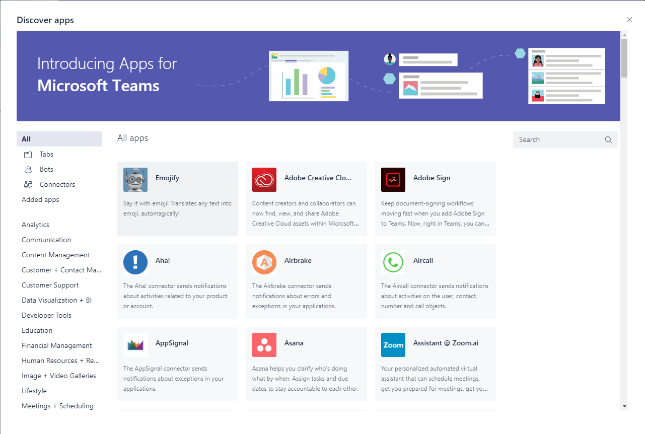 Microsoft Teams - Discover Bots has been replaced by Discover Apps