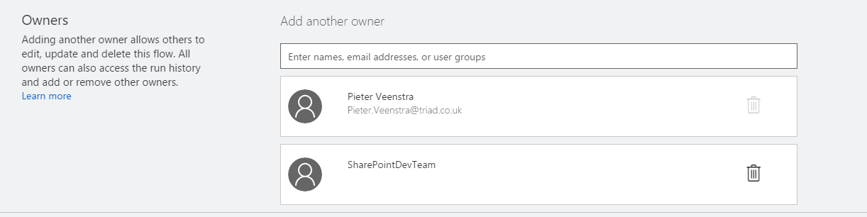 Microsoft Flow - Share your flows with a team